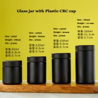 China Logo/Graphic Design Borosilicate Glass Round Storage Jars with Childproof Cap in Black Matte and White Matte for sale