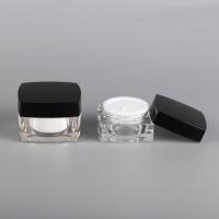 China 5g10g 15g Acrylic Base Material Luxury Black White Frosted Square Skin Care Cosmetic Facial Cream Plastic Container Cream Jar for sale