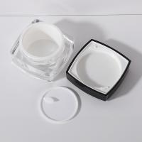 China 5g10g 15g Acrylic Base Material Luxury Black White Frosted Square Skin Care Cosmetic Facial Cream Plastic Container Cream Jar for sale