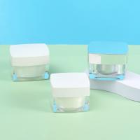 China 5g10g 15g Acrylic Base Material Luxury Black White Frosted Square Skin Care Cosmetic Facial Cream Plastic Container Cream Jar for sale