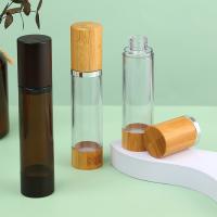 China Collar Material AS Senior PAK Custom 15ml 30ml 50ml 80ml 100ml 120ml Serum Round Cylinder Cosmetic Wooden Bamboo Cream Airless Pump Bottle for sale