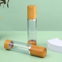 China Collar Material AS Senior PAK Custom 15ml 30ml 50ml 80ml 100ml 120ml Serum Round Cylinder Cosmetic Wooden Bamboo Cream Airless Pump Bottle for sale
