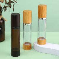 China Collar Material AS Senior PAK Custom 15ml 30ml 50ml 80ml 100ml 120ml Serum Round Cylinder Cosmetic Wooden Bamboo Cream Airless Pump Bottle for sale