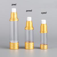 China Frosted Golden Airless Spray Pump Bottle 15ml 30ml 50ml Plastic Purple Airless Serum Bottle With PP Pump for Skincare Packaging for sale