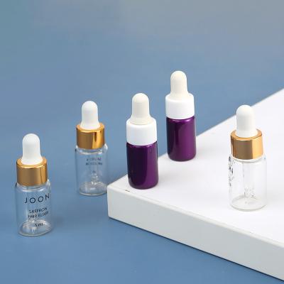 China 2ml 3ml 5ml 10ml Round Glass Dropper Bottle Small Mini Frosted Glass Essential Oil Bottle With NBR Dropper for sale