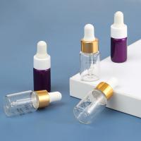 China 2ml 3ml 5ml 10ml Round Glass Dropper Bottle Small Mini Frosted Glass Essential Oil Bottle With NBR Dropper for sale