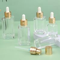 China 15ml 30ml 50ml Unique Green Square Glass Bottle Cosmetic Oil Glass Dropper Bottles Sealing Type Dropper Industrial Cosmetic for sale