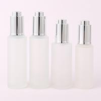 China 30ml Custom Clear Glass Bottle With Pressure Dropper for Cosmetic Skincare Packaging Frosted Color Collar and Free Sample for sale