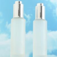 China 30ml Custom Clear Glass Bottle With Pressure Dropper for Cosmetic Skincare Packaging Frosted Color Collar and Free Sample for sale