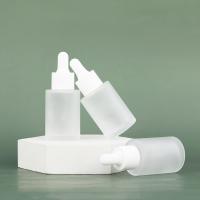 China 1oz Cylinder Flat Shoulder Frosted Dropper Essential Oil Bottle for Other Cosmetic within Glass Material for sale