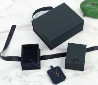 China Custom Logo Printed Biodegradable Matte Lamination Jewelry Box for Earring Necklace Storage for sale