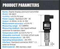 China Zhejiang Produced 304 Stainless Steel 60bar 0.5%FS Pressure Sensor 4-20mA 0-10V Output for sale