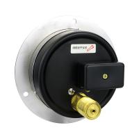 China 100mm 25bar Back Connection Type Electric Contact Hydraulic Pressure Gauge with Flange Edge Made for sale