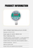 China 80mm Stainless Steel Intelligent Digital Switch Signal Pressure Gauge for Control Pressure for sale