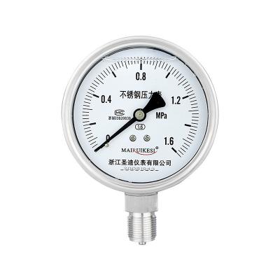 China 2000psi/bar 100mm 304ss 316ss Stainless Steel High Pressure Gauges for Oil and Water for sale