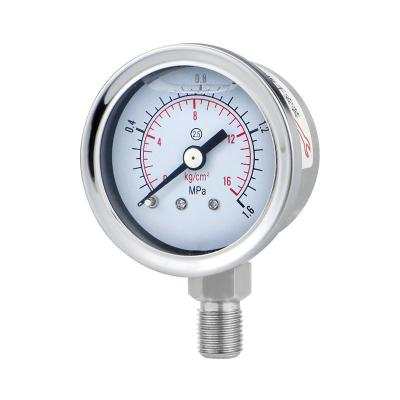 China Zhejiang 40mm Nominal Diameter Oil Filled Glycerin Pressure Gauge -40-200 Degrees Winters for sale