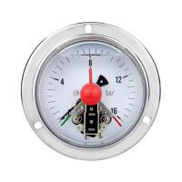 China YNXC100ZT Silicone Filled Manometer Oil Gas Pressure Gauges with Electrical Contacts for sale