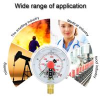 China 100mm Electric Contact Mpa Pressure Gauge -1...0...100 Mpa Range Shockproof Apparatus for sale