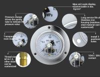 China Zhejiang Made 2.5% Precision Axial Pressure Gauge for Air Pressure Measurement YX60ZT for sale