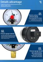 China Copper Joint 100mm Magnetic Fuel Gas Pressure Gauge with Contact Switch and OEM Automatic Control for sale