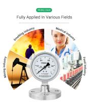 China High Temperature Resistant Stainless Steel Pressure Gauge for Pneumatic Applications for sale