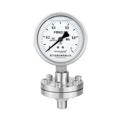 China Matte Stainless Steel 0-10mpa ZG1/2 M20*1.5 Thread Pressure Gauge With Diaphragm for sale