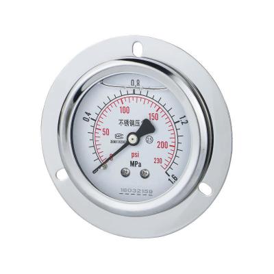 China Customized 2.5% Precision Axial Connected Manometer Liquid Filled Pressure Gauge for sale
