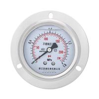 China YN60ZTBF 1-1000bar Axial Liquid Filled Pressure Gauge Flange Edge Thread NPT1/4 for sale