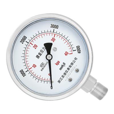 China 304ss Housing M20*1.5 Threaded Gas Manometer -100-0-100KPa MPa Capsule Pressure Gauge for sale