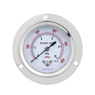 China YE60ZT 0-100KPa Range Axial Flange Edge Air Pressure Manometer with 2.5% Accuracy for sale