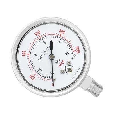 China 304 All Stainless Steel Capsule Micro Air Pressure Gauge for Gas Pressure Measurement for sale