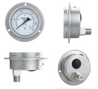 China Manufactured NPT Axial Pressure Gauge Flange Edge Universal Type 304ss Pressure Meter for sale