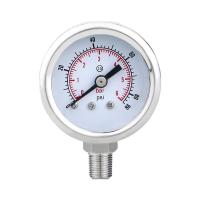 China 4-40mm All Stainless Steel Pressure Gauge Oil-Filled Manometer for Gas and Water Pressure for sale