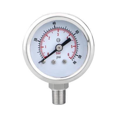 China Y60BF Stainless Steel Pressure Gauge Accurate Measurement for Hydraulic Oil Pressure for sale