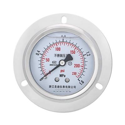 China Professional 62.2mm Nominal Diameter Stainless Steel Pressure Gauge with Axial Flange for sale