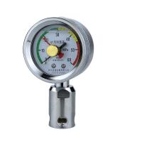 China OEM Dual Memory Pointers Glycerin Pressure Gauge DN10 KJ10 Connected 60/80Mpa Manometer Pressure For Mining for sale