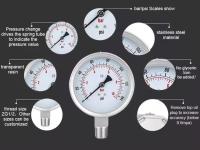 China Precision Instrument 1.6% Stainless Steel Pressure Gauge for Biogas Industry for sale