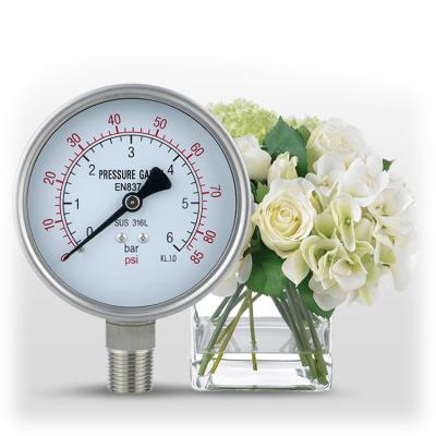 China Matte Stainless Steel Pressure Gauge M20*1.5 Thread 250mpa for Hydraulic Applications for sale