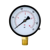 China 100mm NPT1/2 Dry Pressure Gauge with Iron Shell and Copper Connector Precision 1.6% for sale