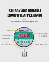 China 80mm All Stainless Steel Hydraulic Manometer Digital Switch Intelligent Pressure Gauge for sale