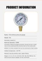 China 50.5mm High Accuracy Water Pressure Indicator 2.5% for Universal Air Pressure Gauge for sale