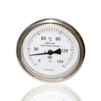China Stainless Steel Bimetal Thermometer 3 Inch 0-150 Degree for Industrial Applications for sale