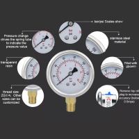 China 400bar 600bar Pressure Indicator Manometer Pressure High Precision Gas Pressure Gauges for sale