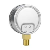 China 1.6 Range Gas Pressure Meter 100mm 2.5% Brass Joint Capsule Micro Steam Pressure Gauge for sale
