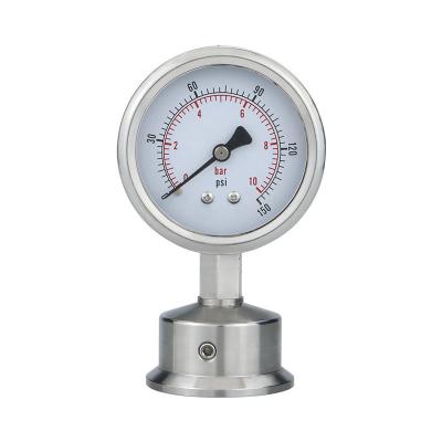 China 2.5% Precision 50.5mm Stainless Steel Diaphragm Pressure Gauge with Quick-Loading Chuck for sale
