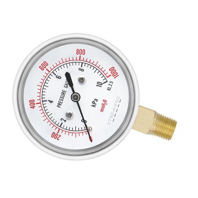 China 2.5 Inch 0-5psi Diaphragm Capsule Micro Pressure Manometer Gas 2.5% Pressure Meter Gauge for sale