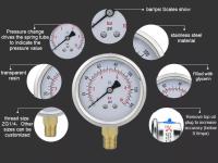 China 1/4 Threaded Connection 60mm Surface Diameter Precision Pressure Gauge for 250 Range for sale
