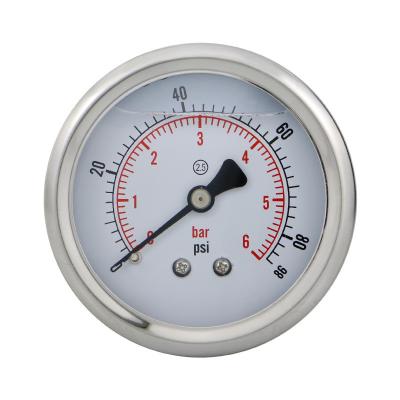 China High Precision YN60Z 60mm Pressure Gauges NPT1/4 16MPa/2.5Mpa Axial Back Connection for sale