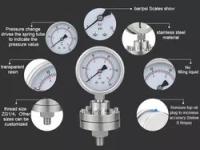 China Zhejiang Made 2.5 Precision 60mm Stainless Steel Diaphragm Pressure Gauges with Long for sale
