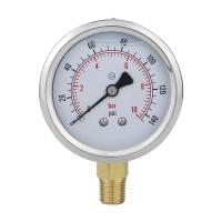 China ZG1/4 Thread 62.5mm Glycerol Filled Manometer for Accurate Liquid Pressure Measurement for sale